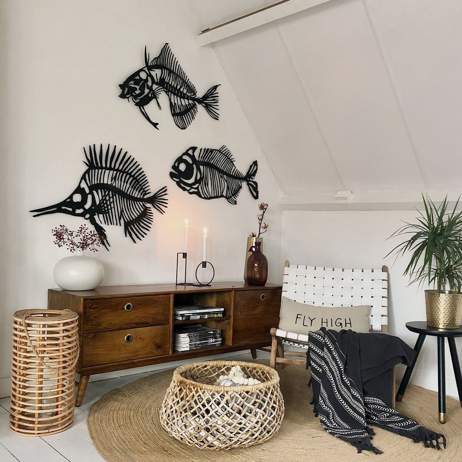 Fishbones Metal Wall Art – oliveandgray