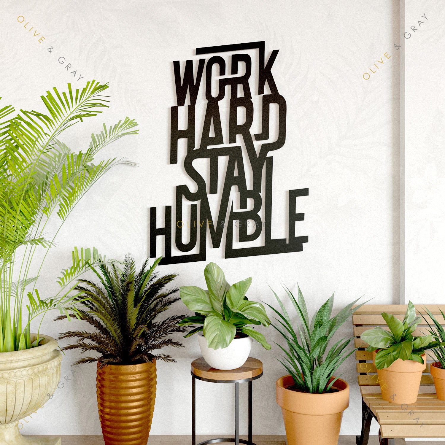 Work Hard Stay Humble Metal Wall Art – oliveandgray